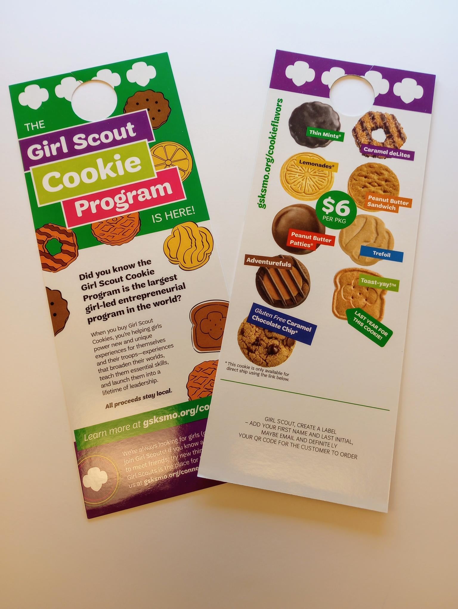 Cookie Order form door hangers | Girl Scouts of NE Kansas and NW Missouri