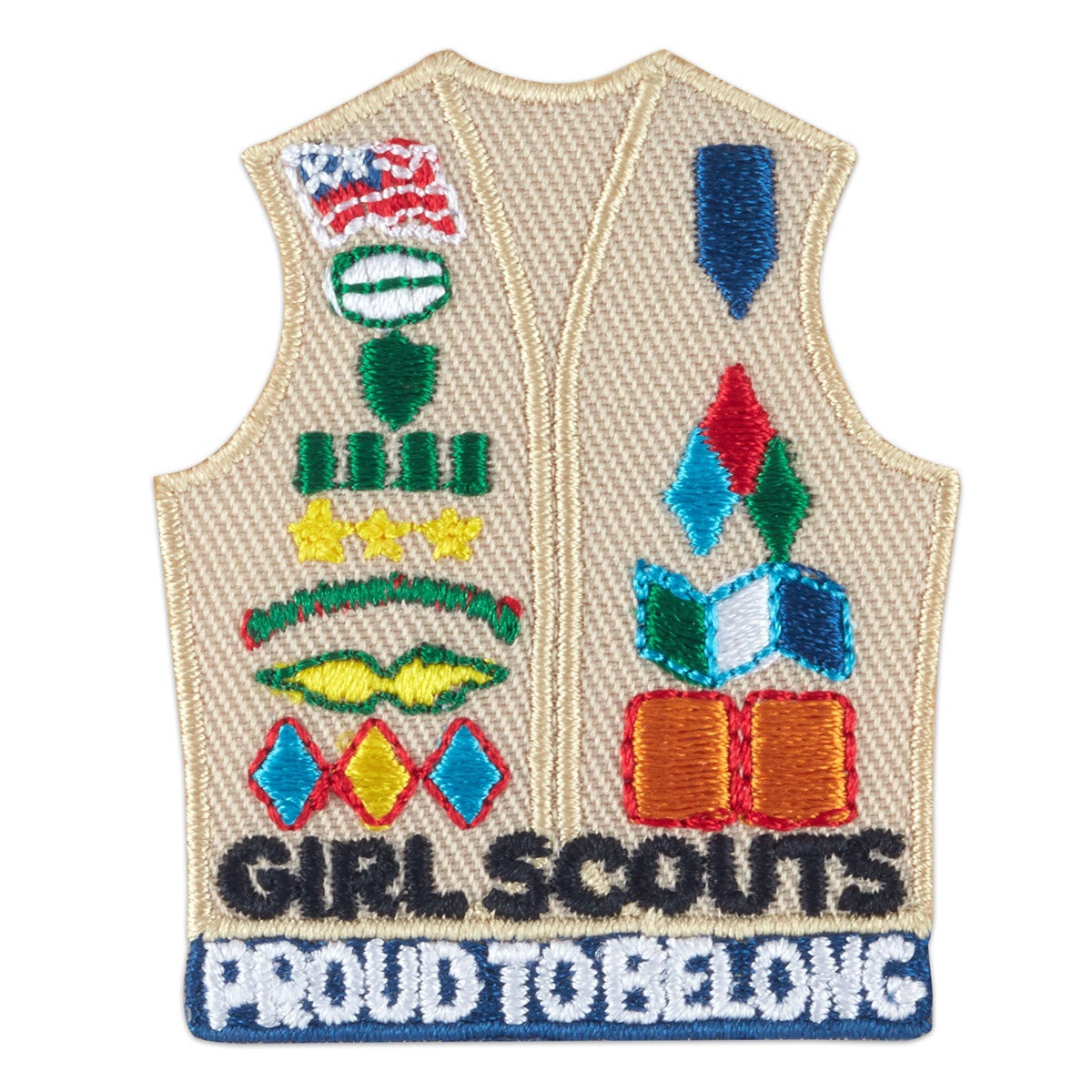 Cadette, Senior And Ambassador Vest With Insignia Iron-On Patch | Girl ...